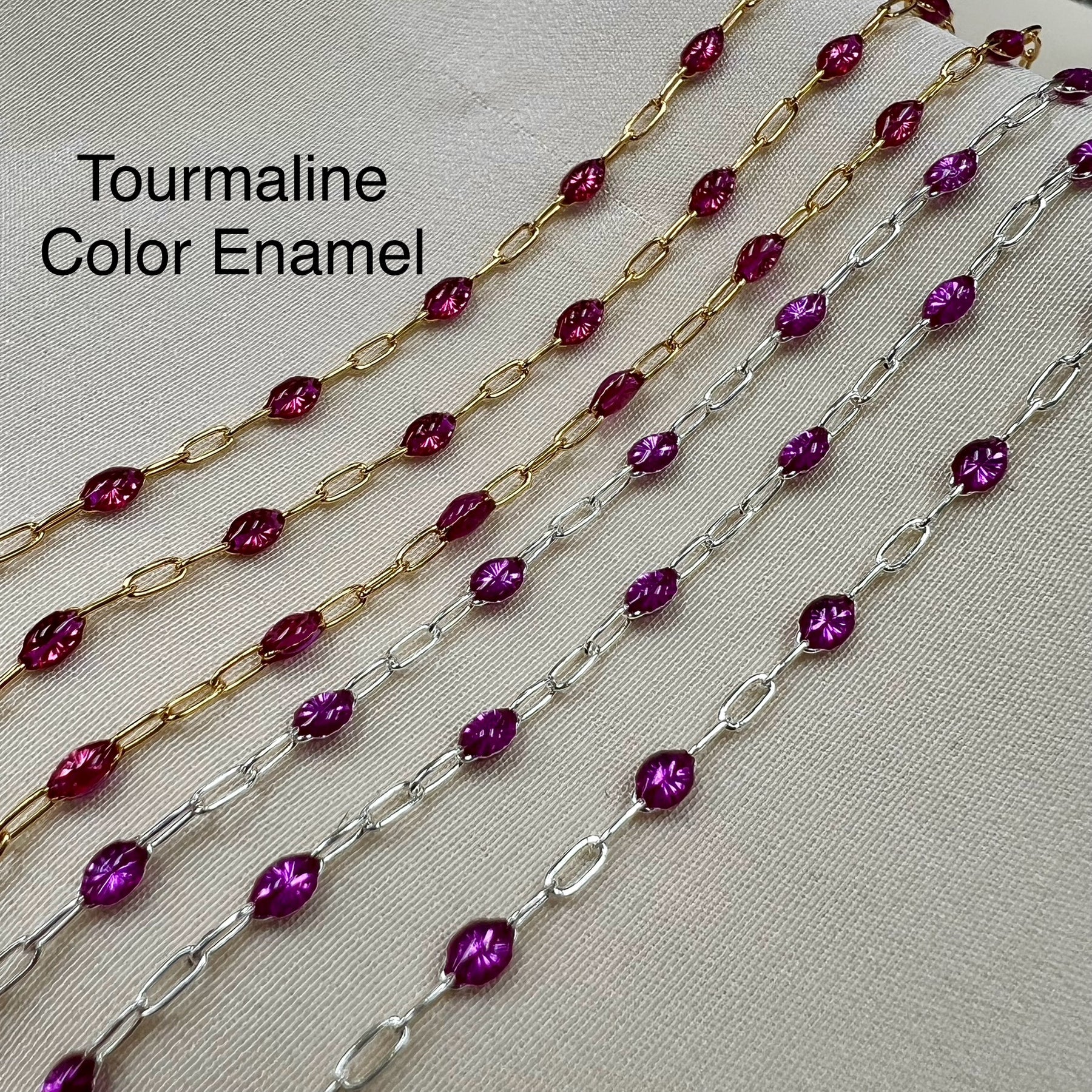 CX27: Enamel Paperclip Chain by the foot – Oriental Treasure