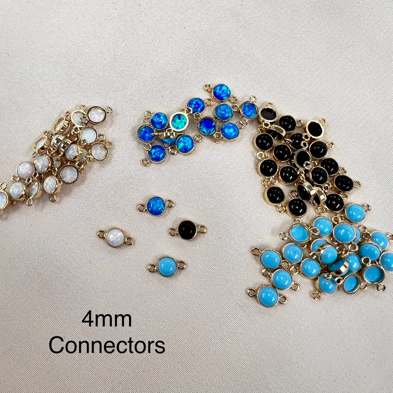 CN35 4mm Faux Stone Connectors (3 pcs) – Oriental Treasure