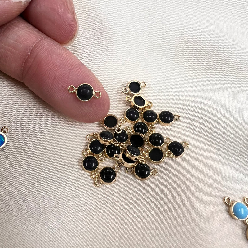 CN35 - 4mm Faux Stone Connectors (3 pcs) – Oriental Treasure