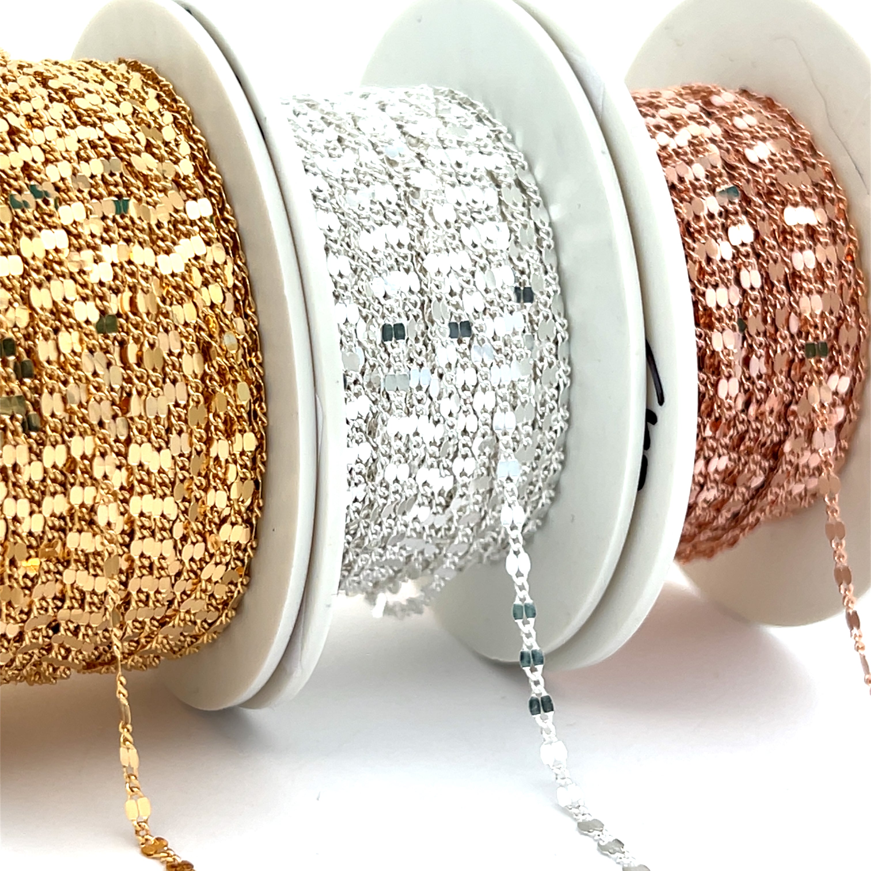 CX70S: 2mm Sequin Chain by the foot (26GA Jump Ring ONLY) – Oriental ...