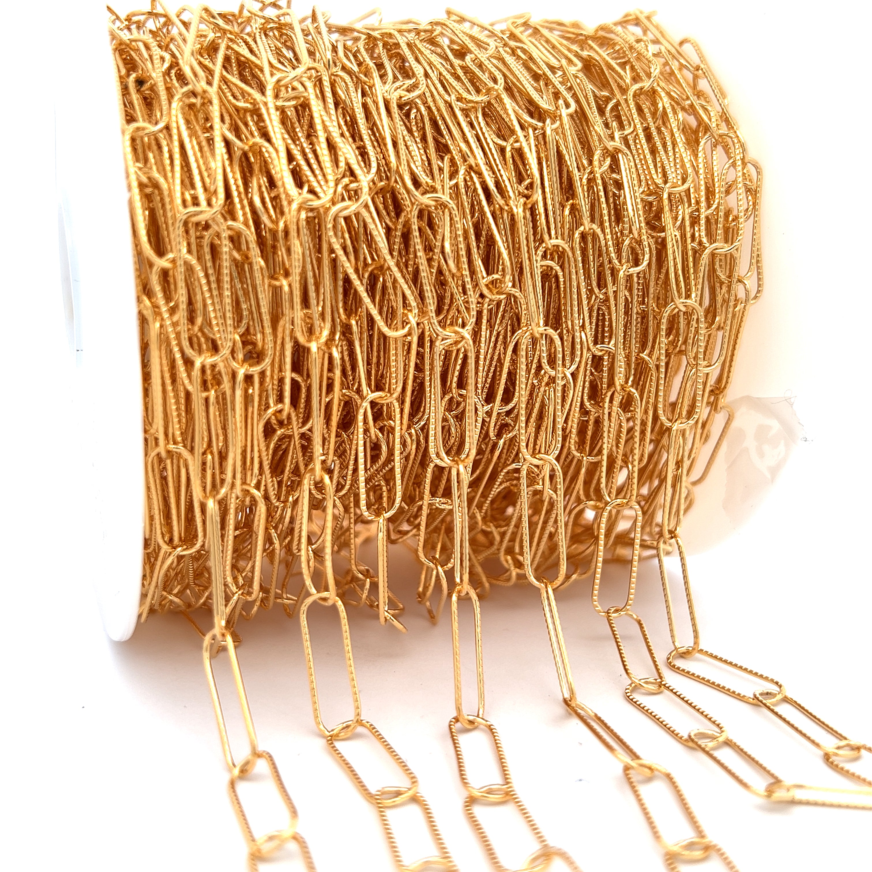 CX60T - Textured 5.5mm lightweight Paperclip #7 chain by the foot ...