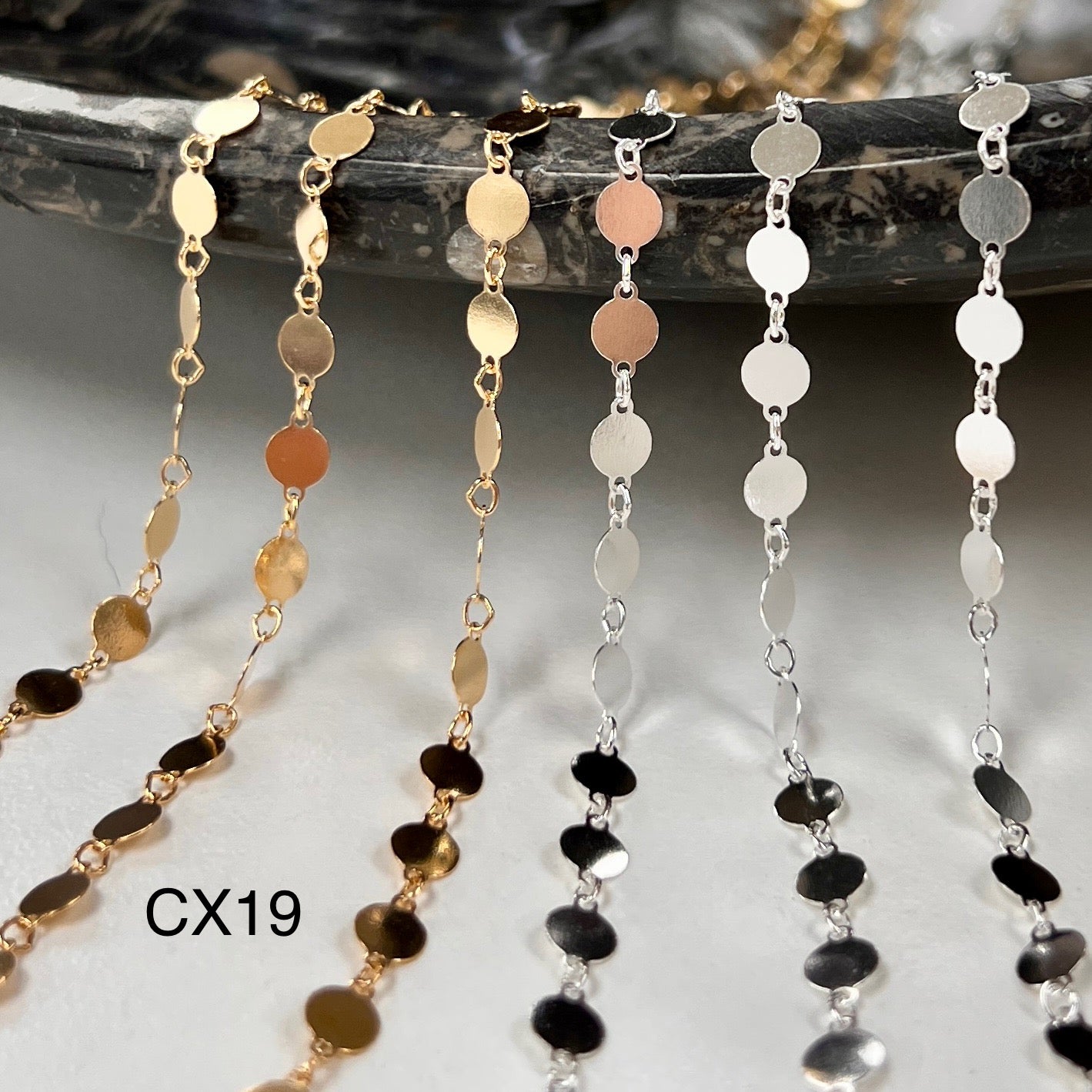 CX19: Lightweight 4mm Disc Chain by the foot – Oriental Treasure