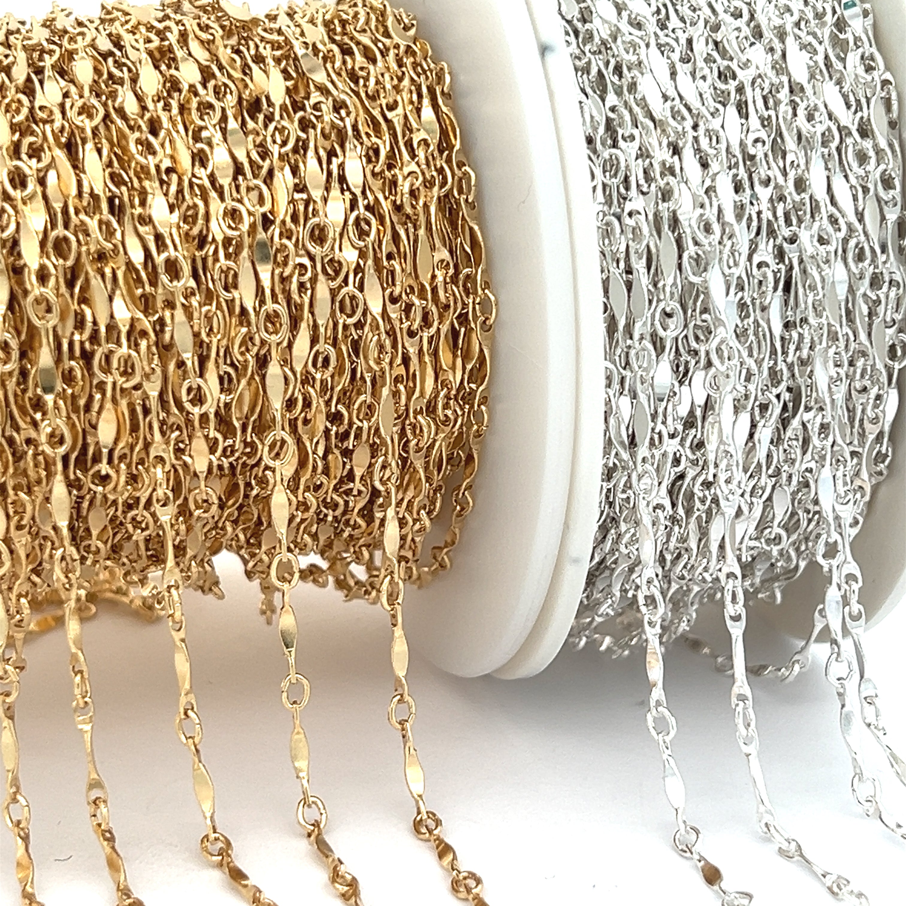 CX15: 1.5mm Dapped Bar Chain By the Foot – Oriental Treasure