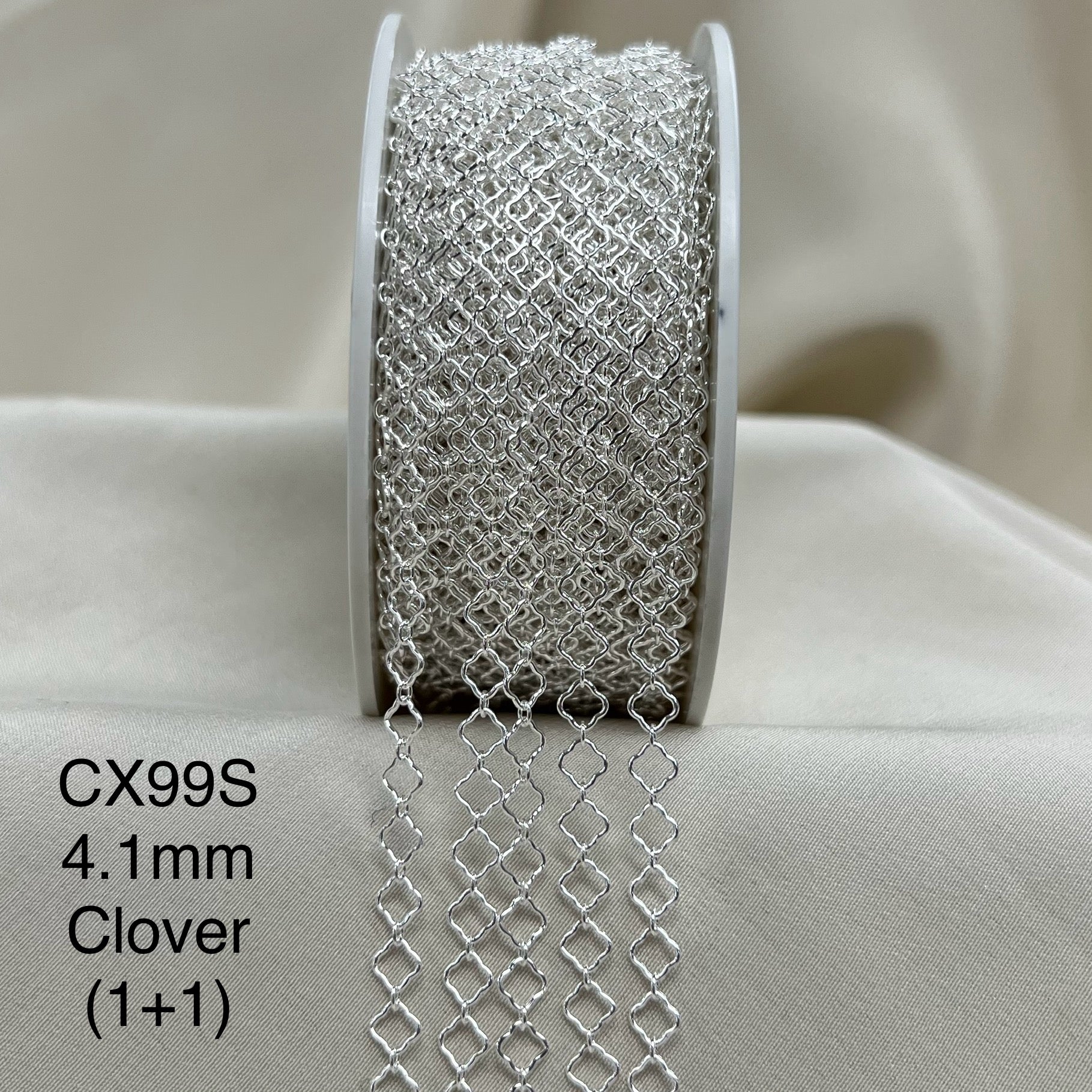 CX99S - 4.1mm Clover + Cable Link (1+1) Chain by the foot – Oriental ...