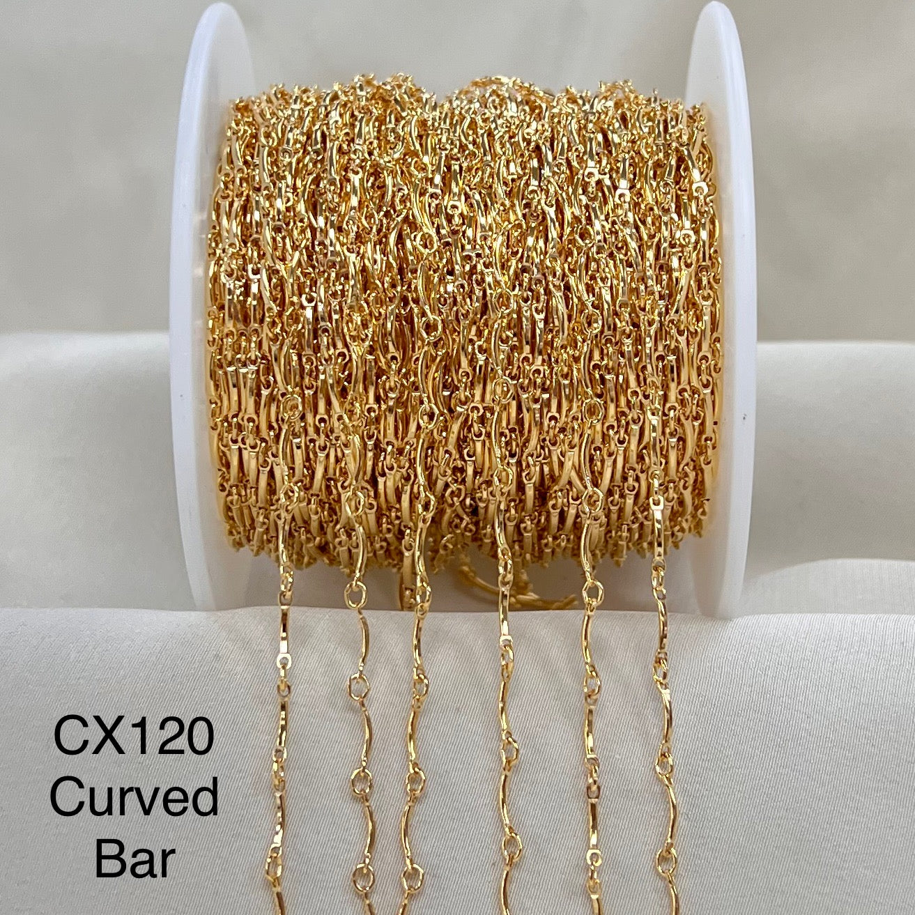 CX120: Curved Bar Chain by the foot – Oriental Treasure