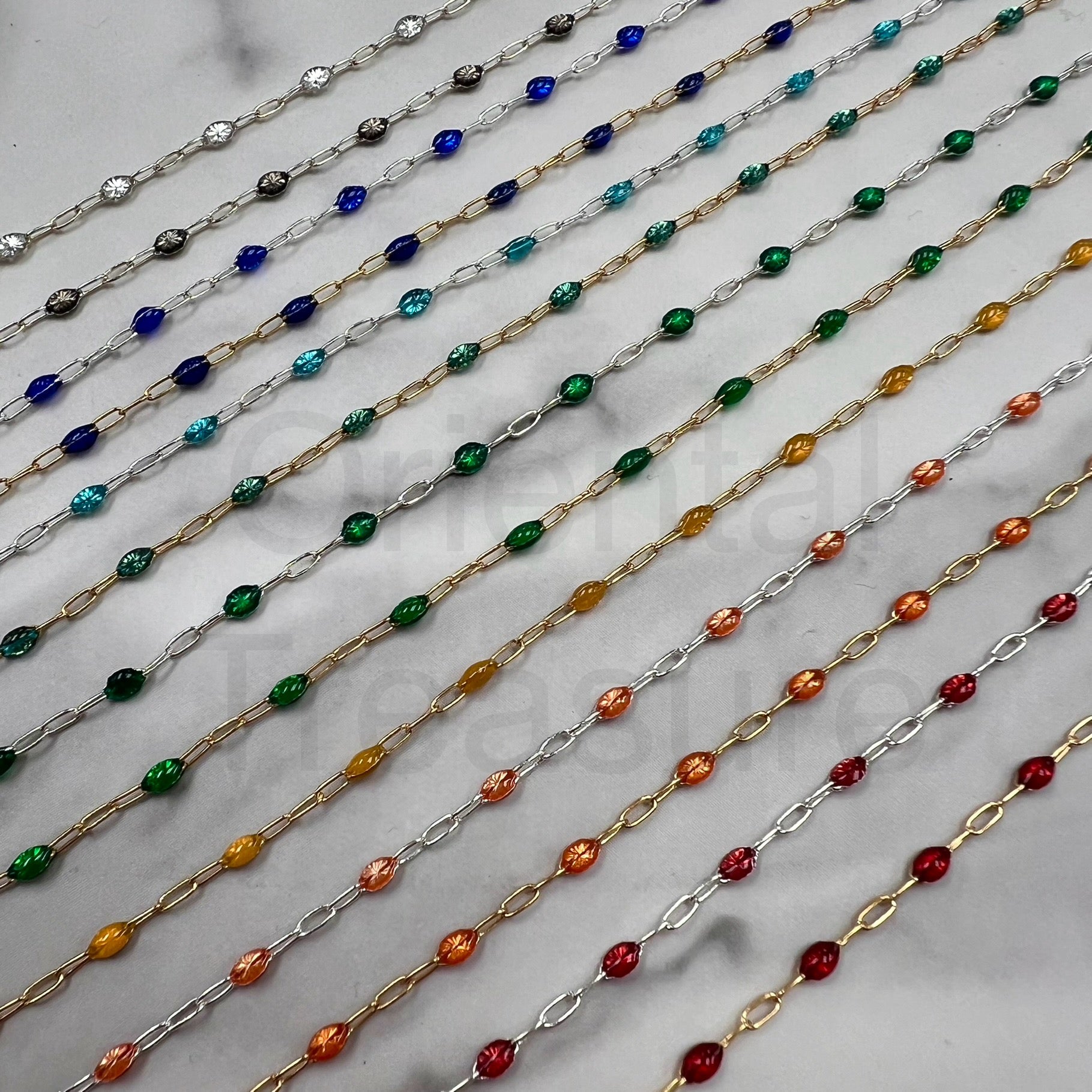 CX27: Enamel Paperclip Chain by the foot – Oriental Treasure