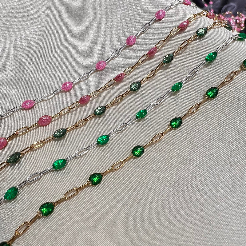 CX27: Enamel Paperclip Chain by the foot – Oriental Treasure