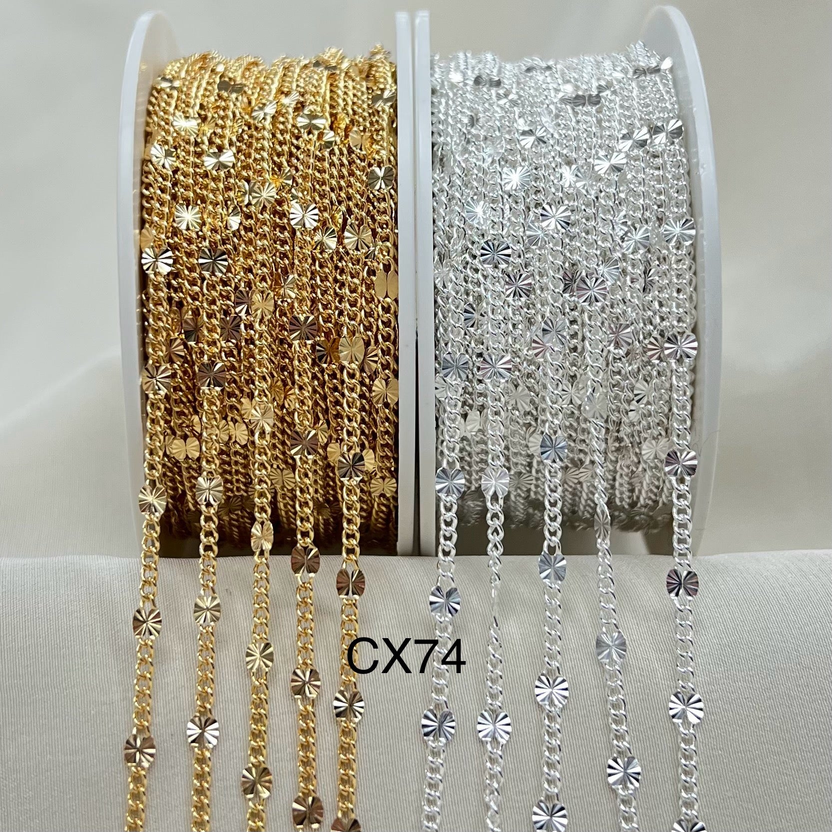 CX74: 3.1mm Starlight Station Chain by the foot (24GA Jump Ring ...