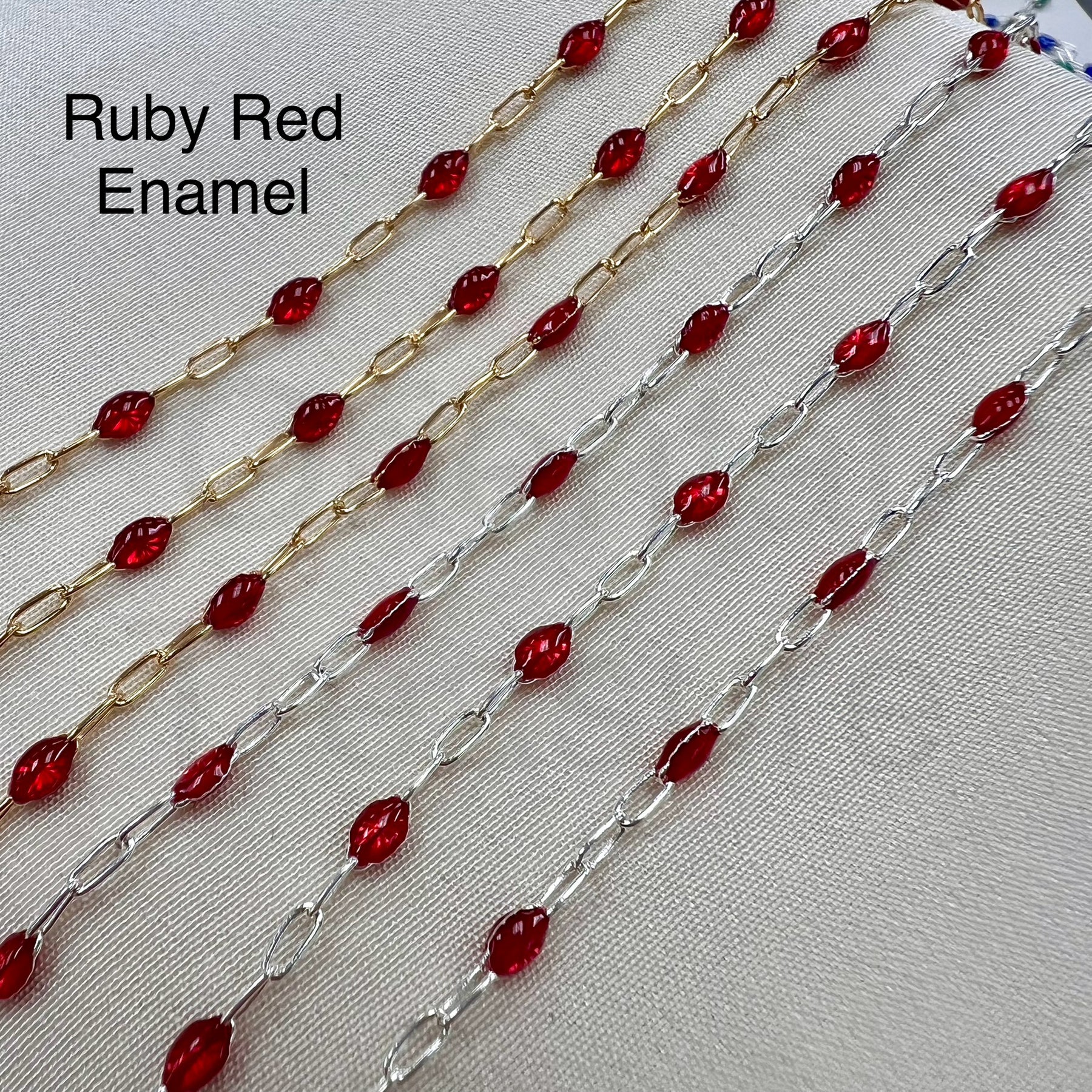 CX27: Enamel Paperclip Chain by the foot – Oriental Treasure