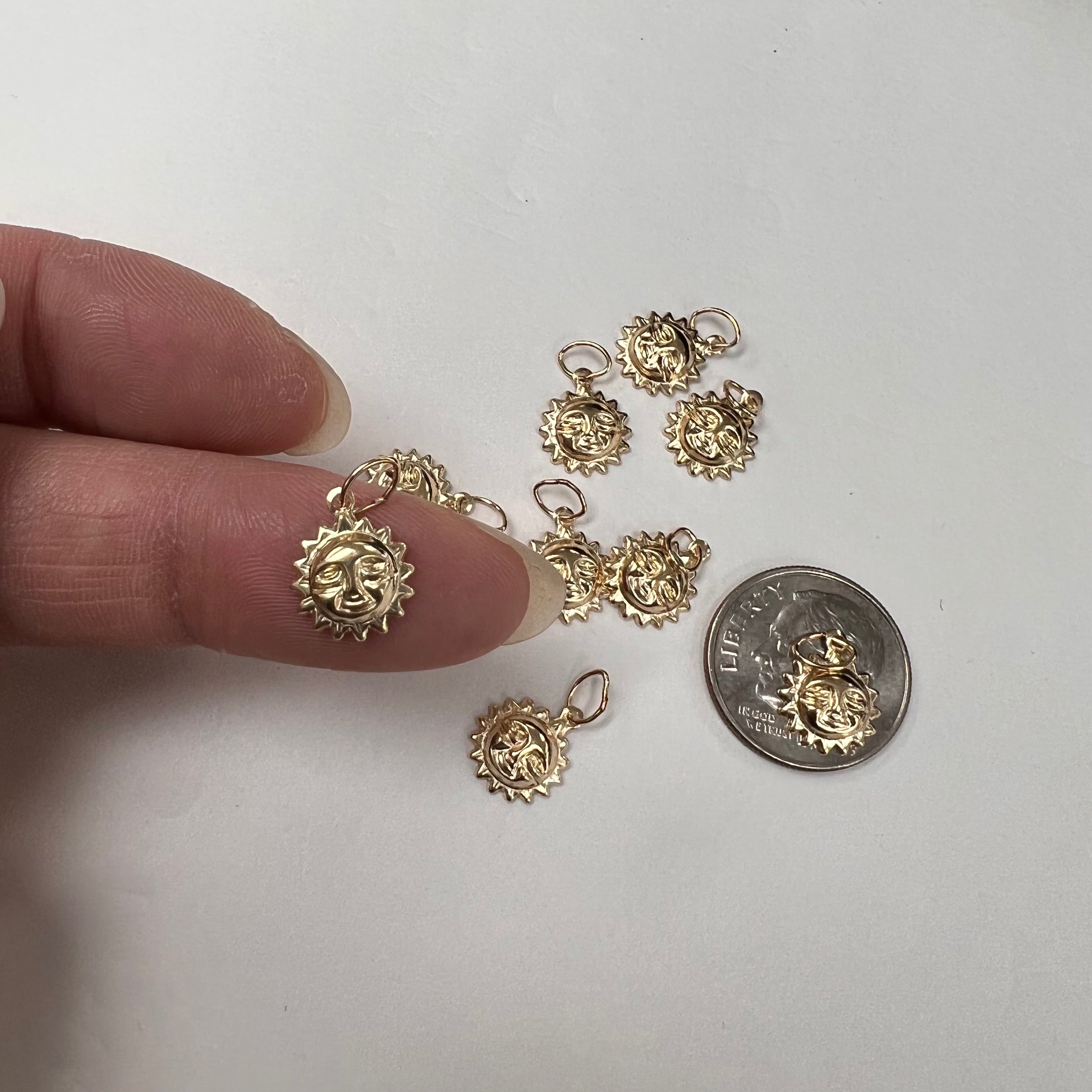 14kt Gold Filled Sun Charm for permannet jewelry – Oriental Treasure